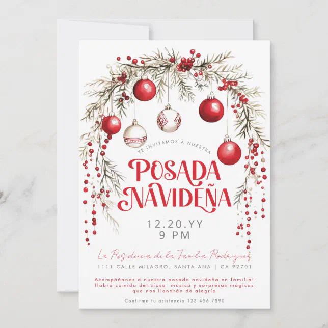 Invitacion Posada Navideña Espanol Spanish Invitation | Zazzle