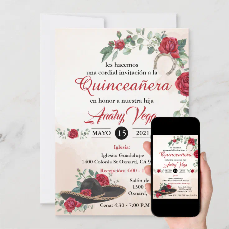 Invitación QUINCEANERA Mariachi Charra Rustic Char Invitation | Zazzle