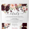 Invitación Tríptica Elegant triptych floral photog Tri-Fold Invitation ...