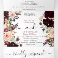 Invitación Tríptica Elegant triptych floral photog Tri-Fold Invitation ...