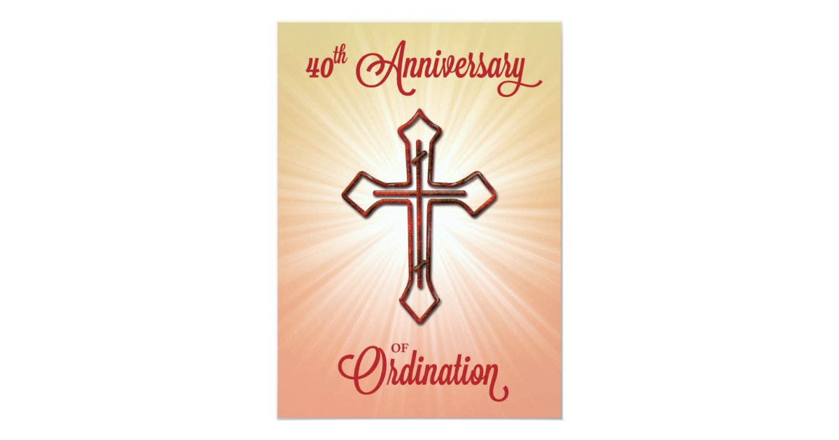 Invitation 40th Anniversary of Ordination, Ruby Cr | Zazzle.com