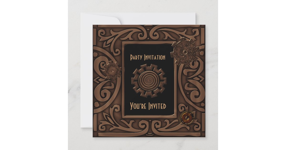 Invitation All Occasions Zizzago Steampunk Design | Zazzle