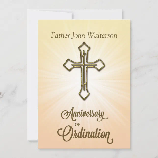 Invitation, Anniversary of Ordination, Cross on S Invitation | Zazzle