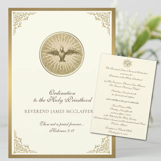 Invitation Catholic Ordination to Holy Priesthood | Zazzle