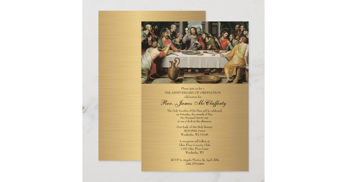 Invitation Catholic Priest Ordination Anniversary | Zazzle
