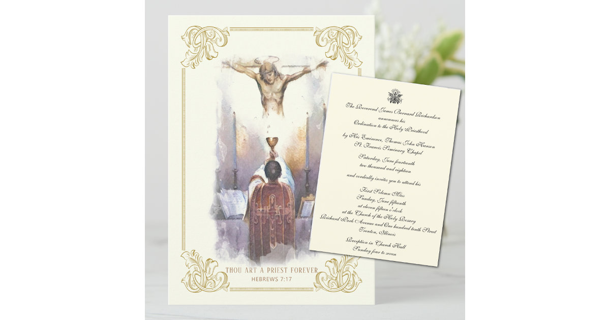 Invitation Catholic Priest Ordination Anniversary | Zazzle