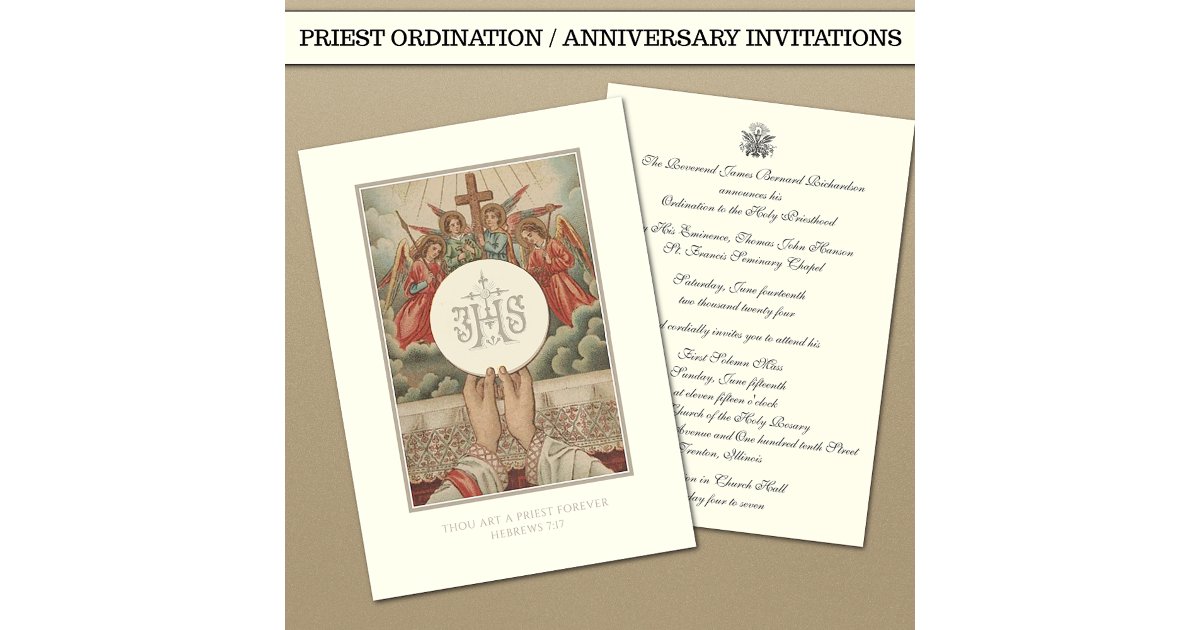 Invitation Catholic Priest Ordination Anniversary | Zazzle