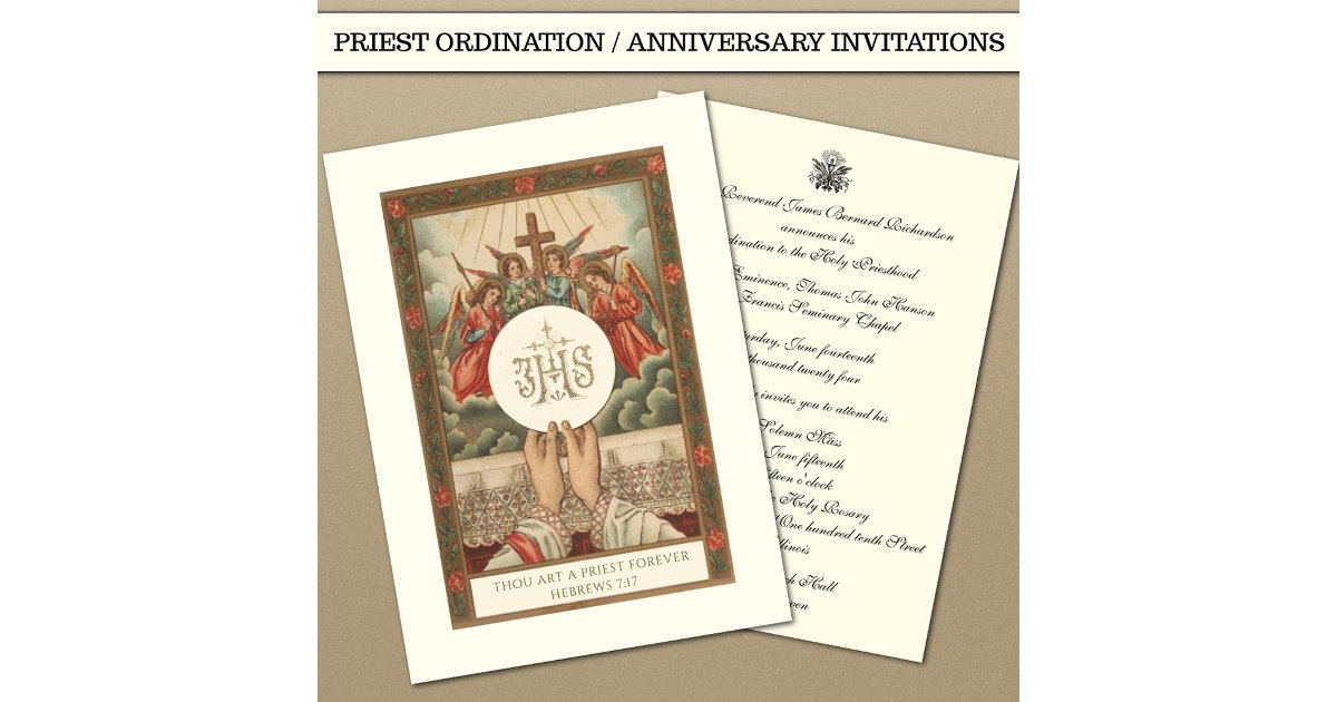 Invitation Catholic Priest Ordination Anniversary | Zazzle
