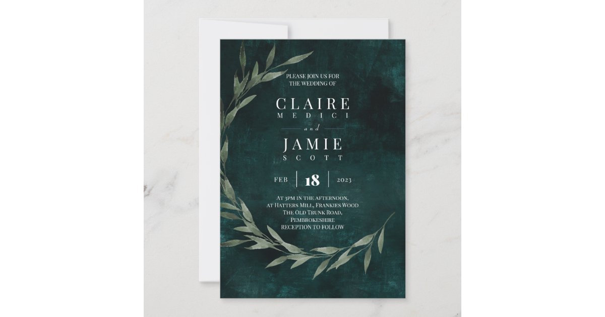 INVITATION - CLASSIC 'GREEN RUSTIC' | Zazzle