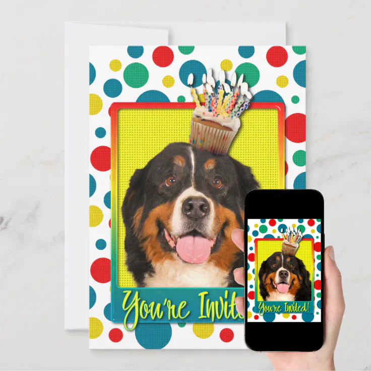 Invitation Cupcake - Bernese Mountain Dog | Zazzle