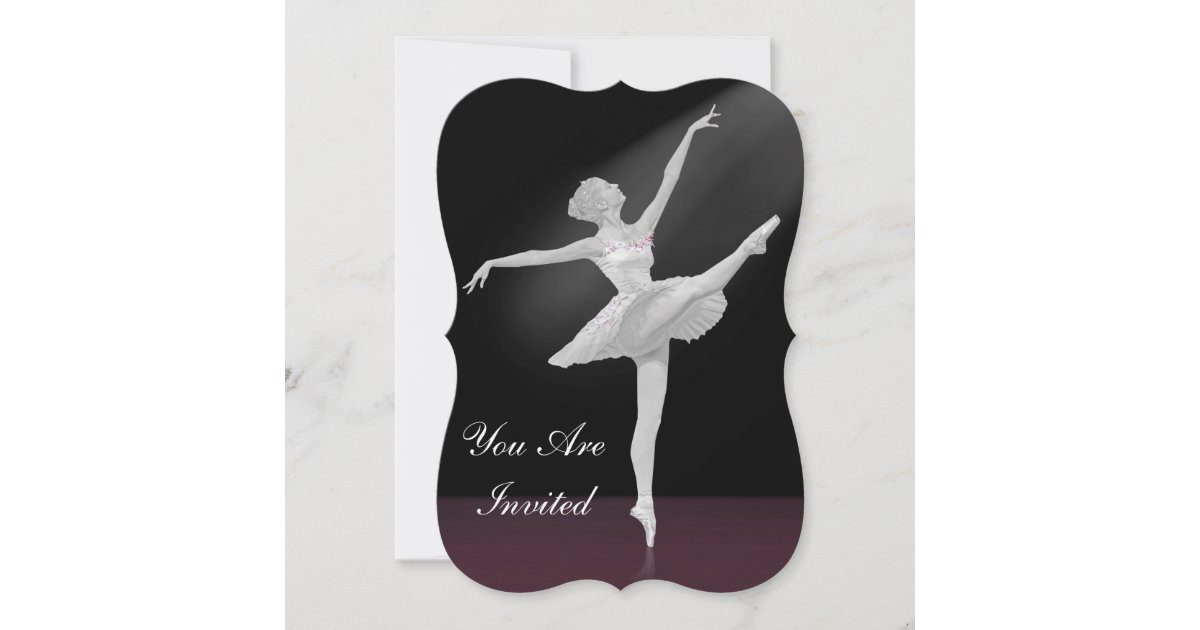 Invitation, Dance Recital, Ballerina Invitation | Zazzle
