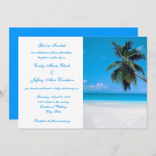 Invitation Destination Beach Wedding Customized | Zazzle