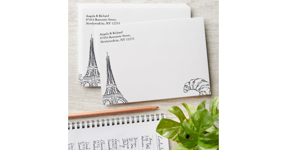 Invitation Envelope, Wedding, Paris, French Envelope | Zazzle