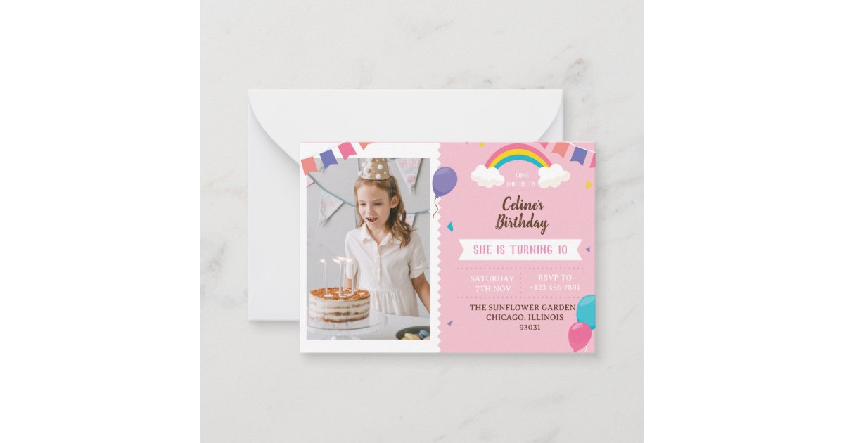 Invitation For A Pink-Themed Birthday Party | Zazzle