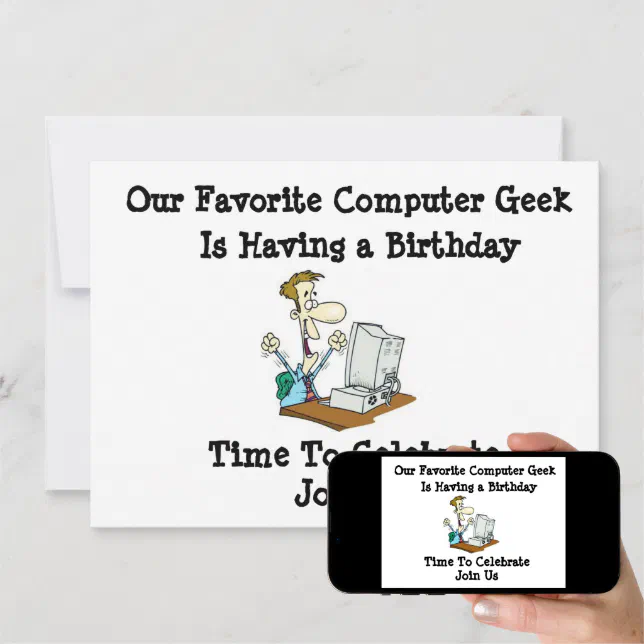 **INVITATION** FOR *COMPUTER GEEK'S BIRTHDAY* INVITATION | Zazzle