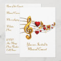 Invitation for Musical Concert in Gold Lettering | Zazzle