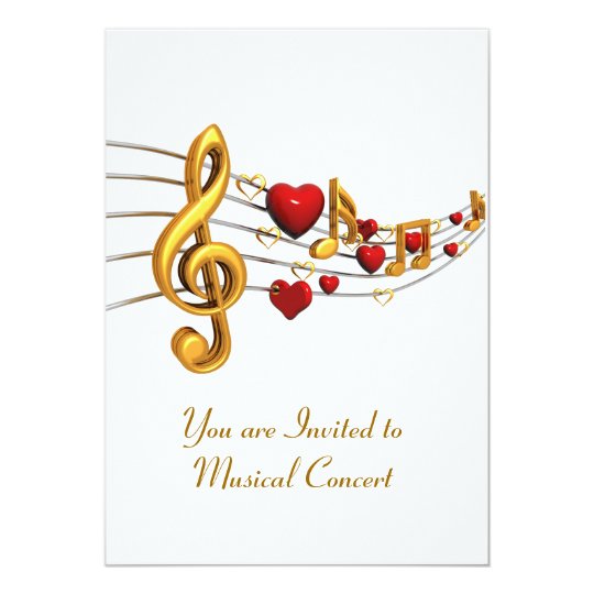 Invitation for Musical Concert in Gold Lettering | Zazzle.com