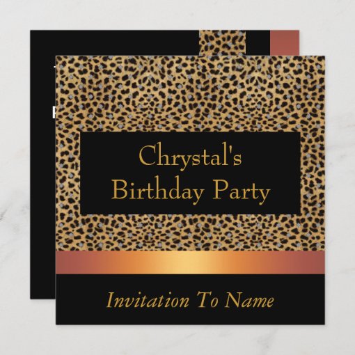 Invitation Leopard Print Invite Birthday Party | Zazzle