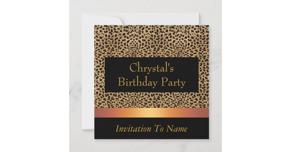 Invitation Leopard Print Invite Birthday Party | Zazzle