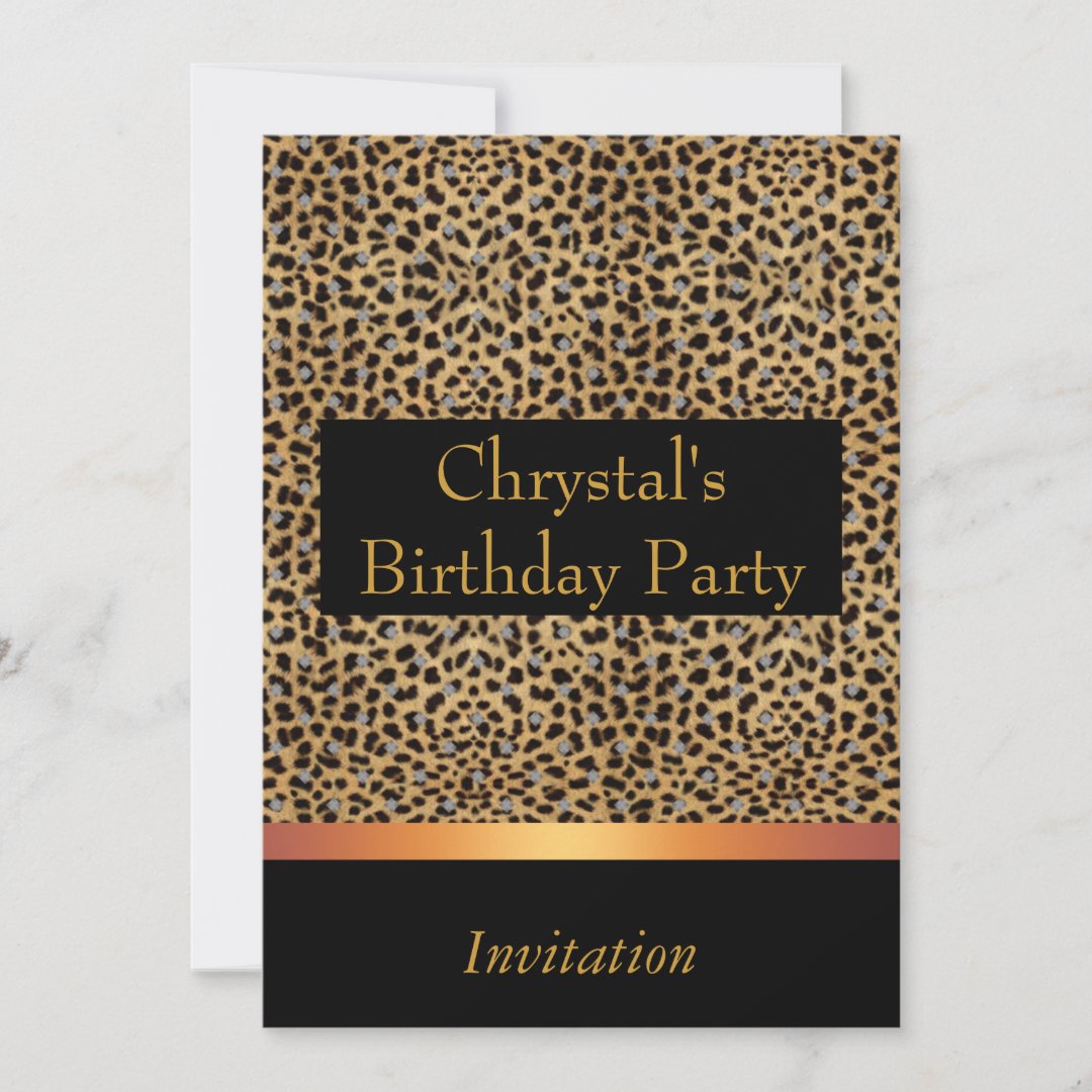 Invitation Leopard Print Invite Birthday Party | Zazzle