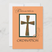 Invitation Ordination Metallic Cross | Zazzle