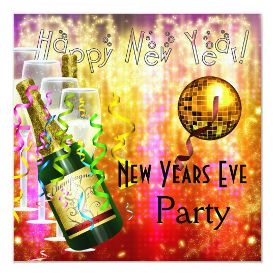 Invitation Party New Years Eve Red Orange Gold | Zazzle.com