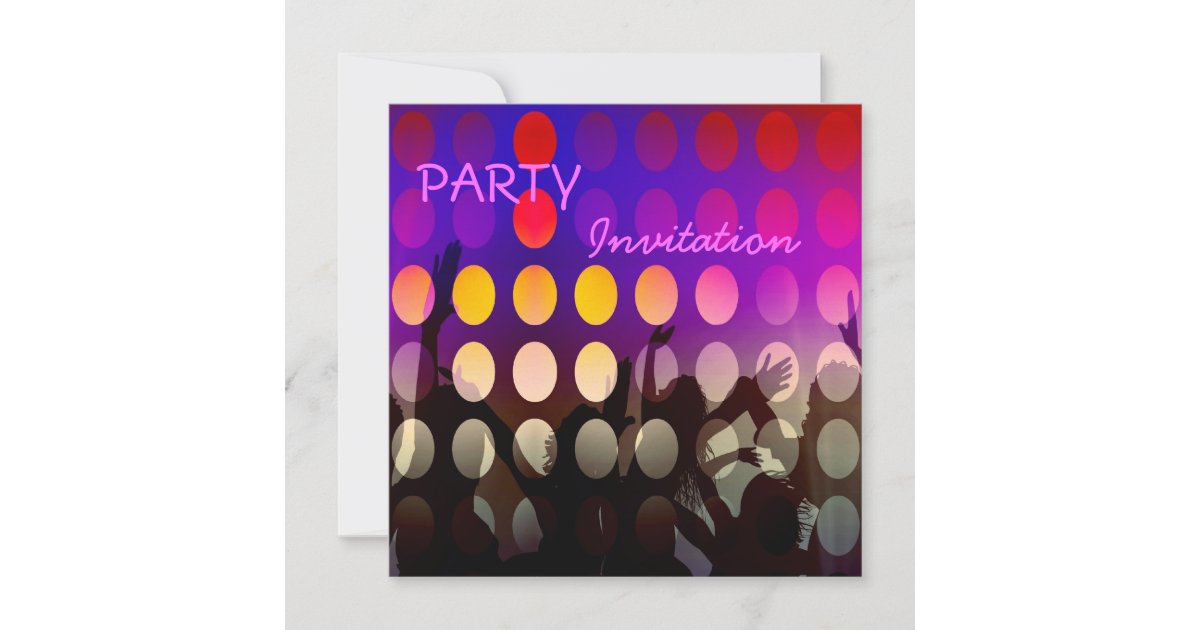 Invitation Party pink Rave | Zazzle