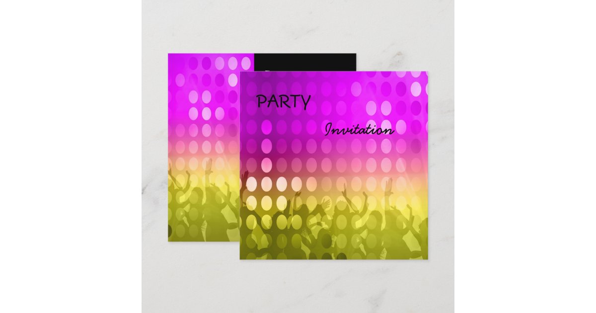 Invitation Party pink Rave | Zazzle