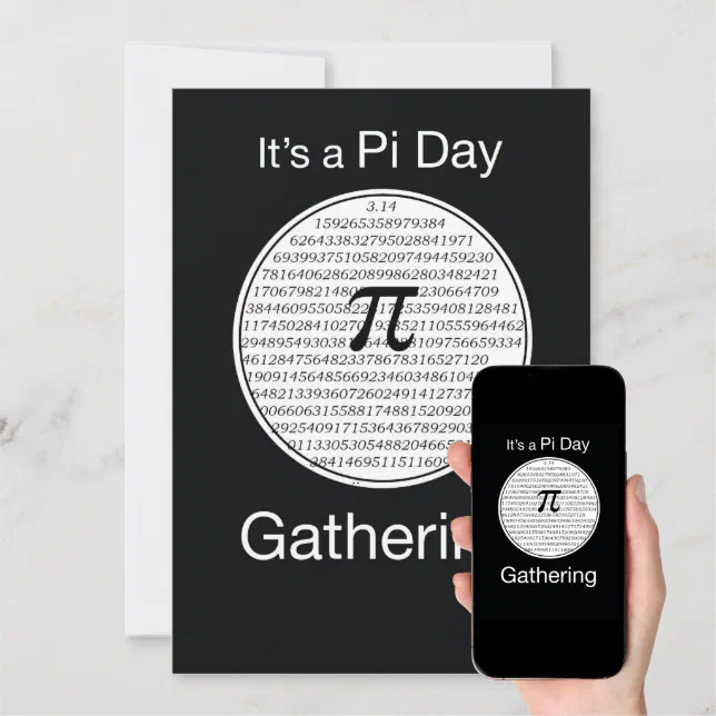 Invitation Pi Day Party Circle, Customizable | Zazzle