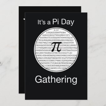 Invitation Pi Day Party Circle, Customizable | Zazzle
