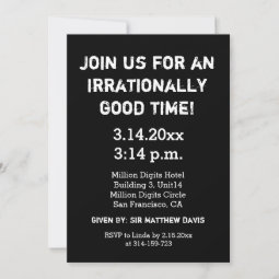 Invitation Pi Day Party Circle, Customizable | Zazzle