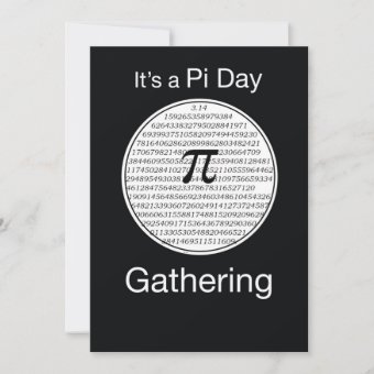 Invitation Pi Day Party Circle, Customizable | Zazzle