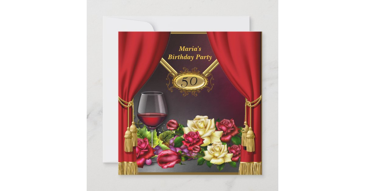 Invitation Red curtain Invitation | Zazzle