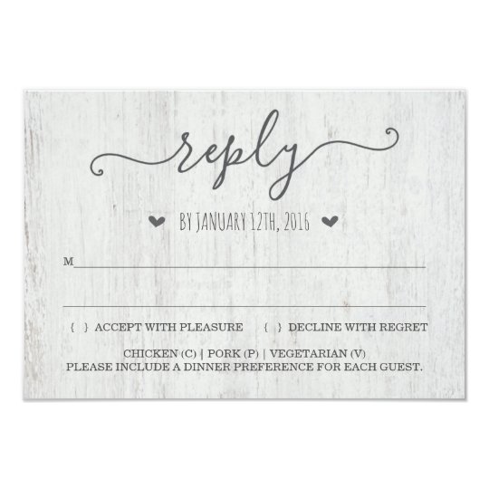 Invitation Reply Card Insert | Rustic Romantic | Zazzle.com