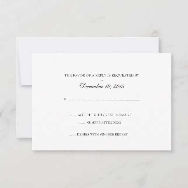 Invitation RSVP Card | Basic | Zazzle