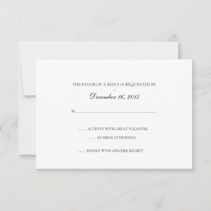 Invitation RSVP Card | Basic | Zazzle.com