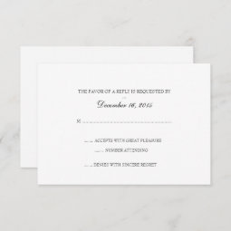 Invitation RSVP Card | Basic | Zazzle