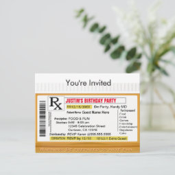 Invitation | RX Prescription for Fun | Zazzle