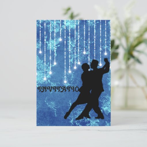 Invitation Tango Flamenco Latin Dance Blue | Zazzle