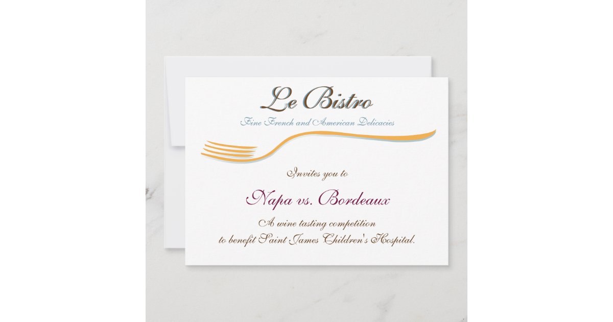 Invitation Template Fine Dining French | Zazzle