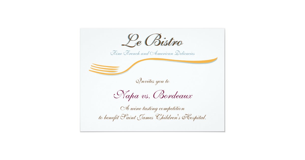 Invitation Template Fine Dining French | Zazzle.com