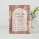Invitation Wedding Rose Gold Arched Glitter | Zazzle