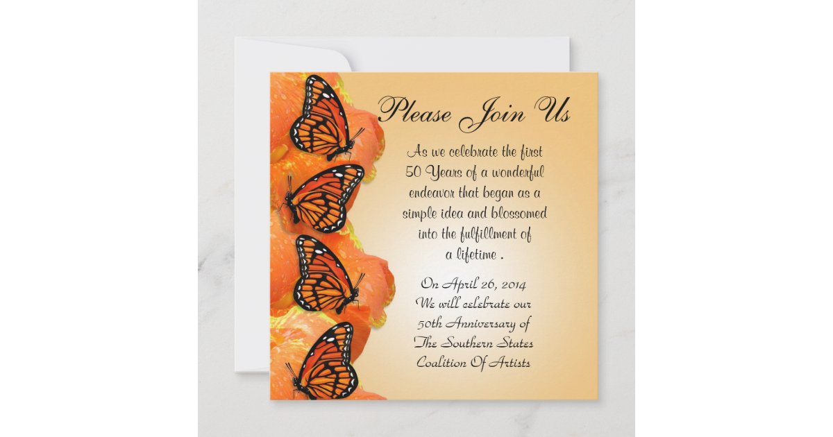 Invitation with Monarch Butterflies for any event | Zazzle