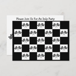 Invitations Any Auto Racing Checkered Flags Indy | Zazzle