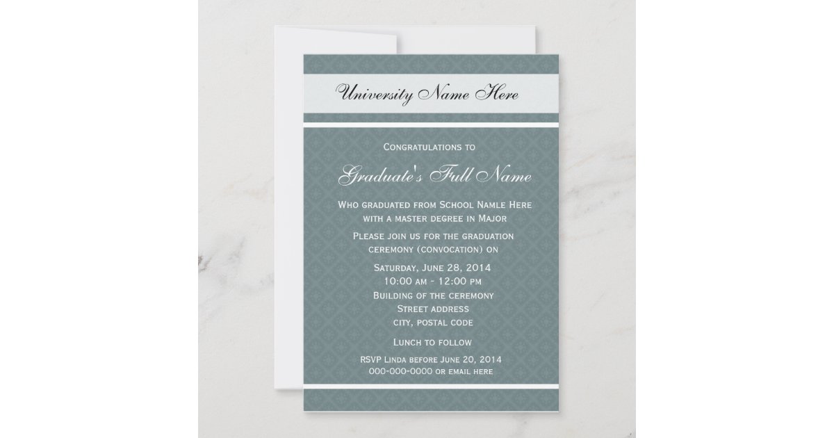 Invitations for graduation ceremony (convocation) | Zazzle
