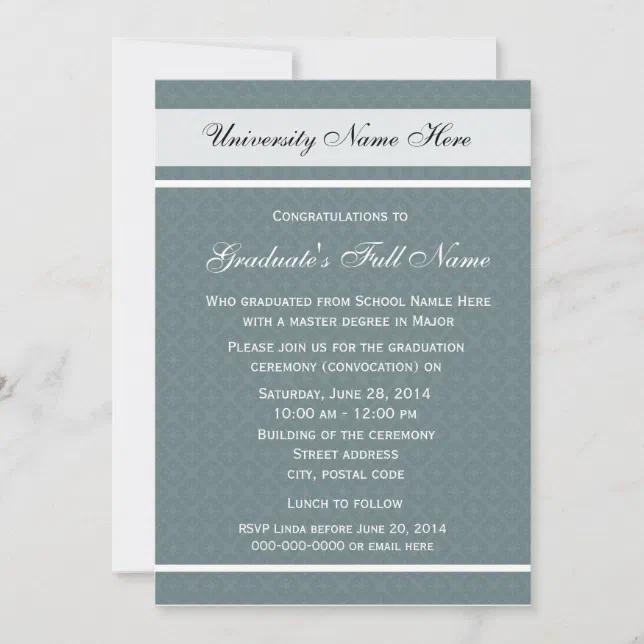 Invitations for graduation ceremony (convocation) | Zazzle