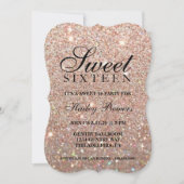Invite - Rose Gold Glit Fab Sweet Sixteen | Zazzle