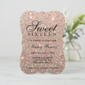 Invite - Rose Gold Glit Fab Sweet Sixteen | Zazzle