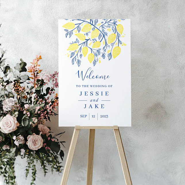 Inviting Lemon Vines Wedding welcome sign | Zazzle