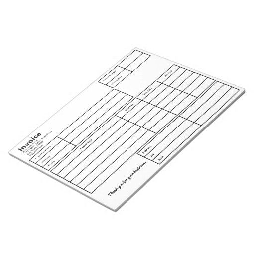 Invoice Black and White Simple Business Template Notepad | Zazzle